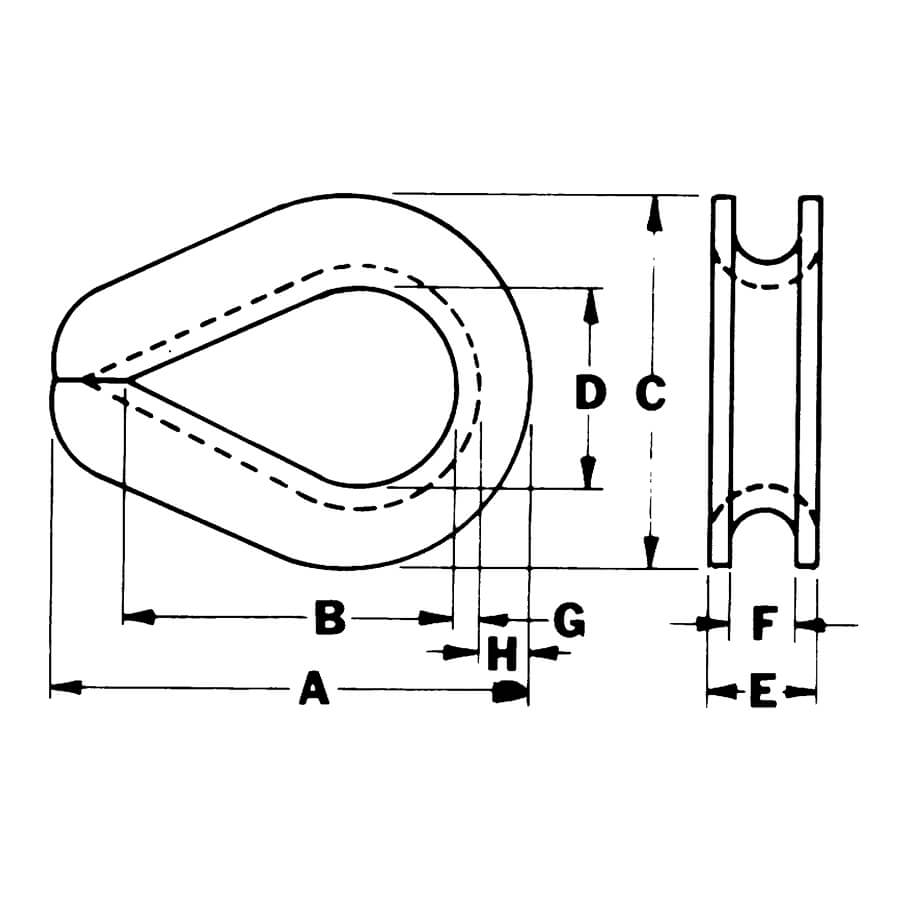 Crosby® HDG Extra Heavy Wire Rope Thimbles - G-414 - CERTEX USA