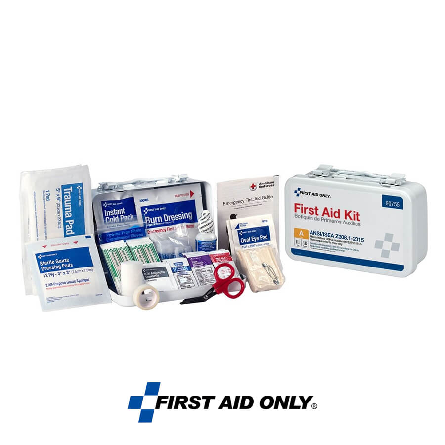 First Aid Only® 10 Person, Bulk First Aid Kit - Metal Case - CERTEX USA