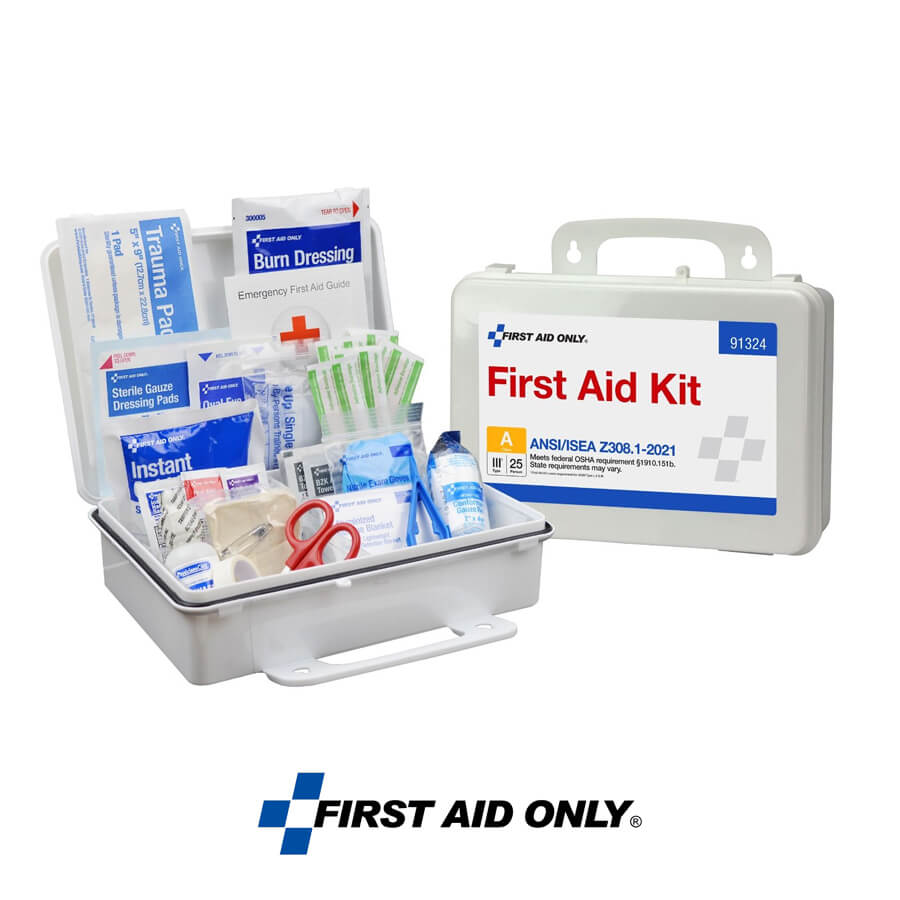 First Aid Only® 25 Person, Bulk First Aid Kit - Plastic Case - CERTEX USA