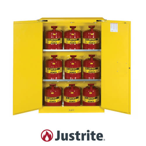 Justrite® Eagle Tower™ Space Saver Flammable Safety Cabinet with Manual ...