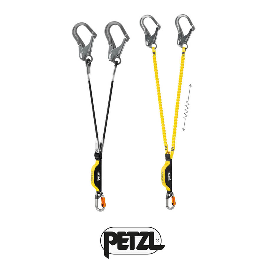 Petzl ABSORBICA®-Y MGO Double Lanyard with Integrated Energy Absorber ...